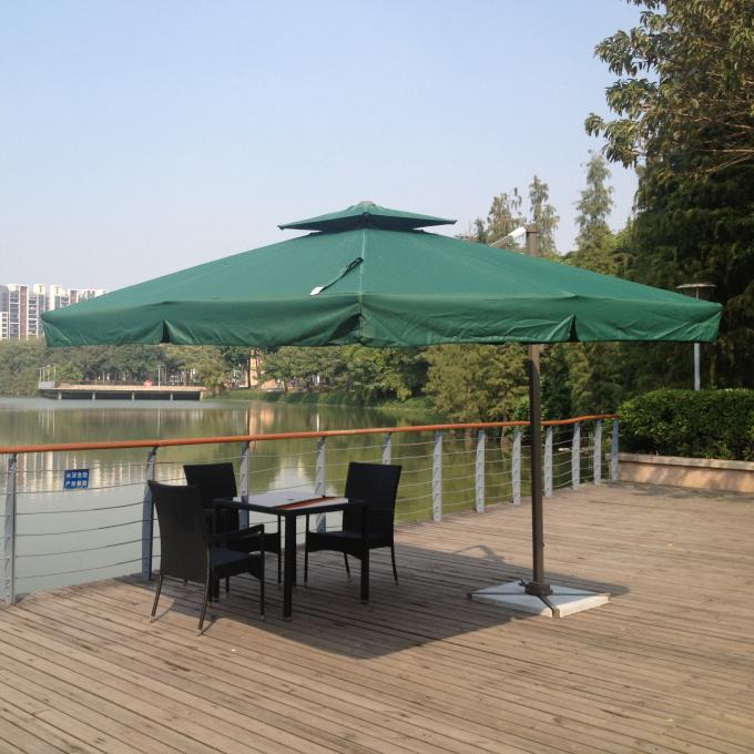 Red Frame Large Garden Parasol 3 Meter Rectangle Parasol OEM